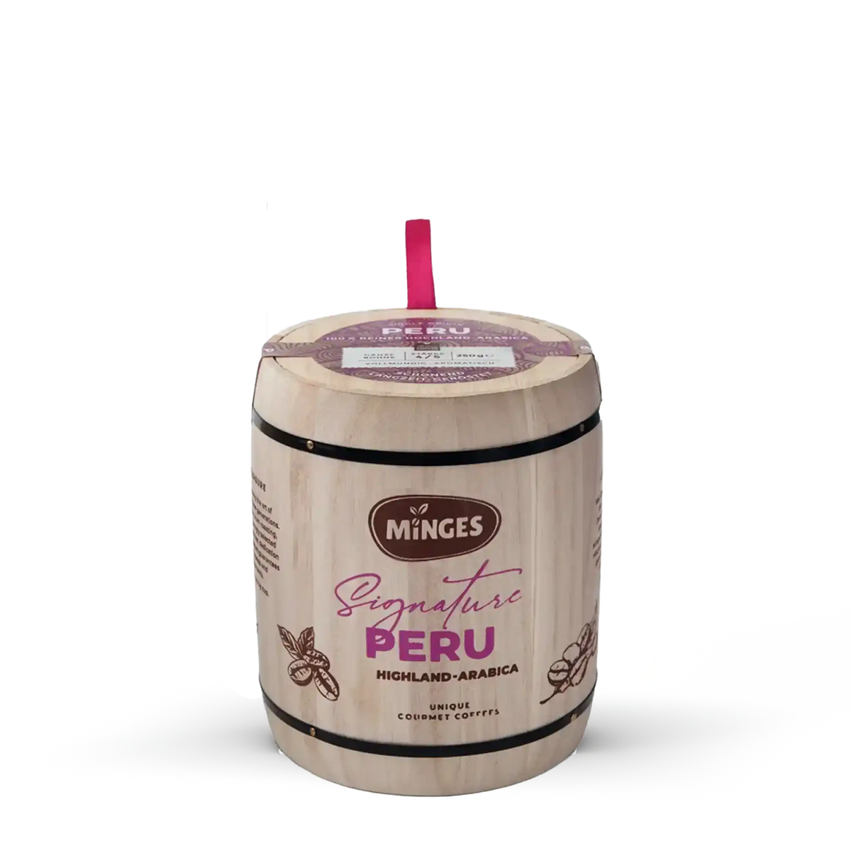 Minges Signature Peru (wooden barrel) (whole bean, 250 g) – Minges ...